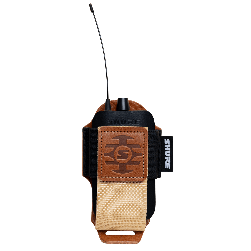 Gator SH-BODYPACK-PTN-L Shure Premium Tan Leather Wireless Bodypack Tr