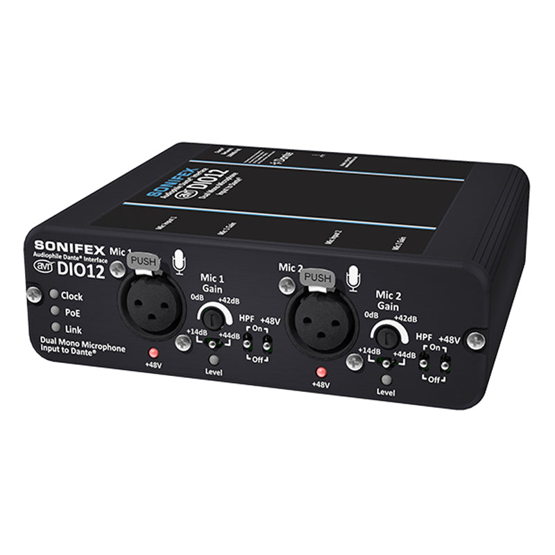 Sonifex AVN-DIO12 Dual Mono Microphone Input to Dante with Gain