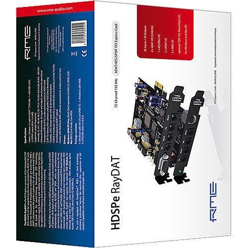 RME HDSPe RayDAT 24 Bit / 96 kHz, 66 channel ADAT PCI Express Card HDS