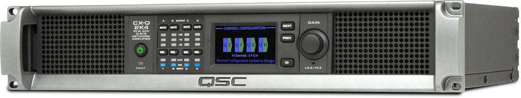 QSC CX-Q 2K4 4-Channel 500W/CH Q-SYS network Amplifier, Lo-Z, 70V, 100