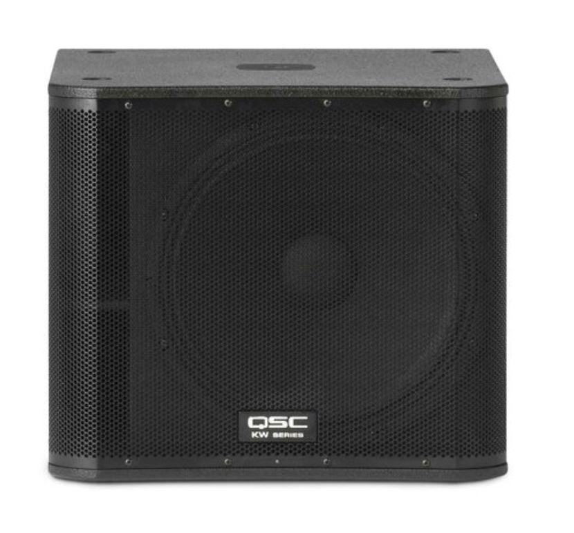 QSC KW181 18" ported, 1000W subwoofer with integrated casters