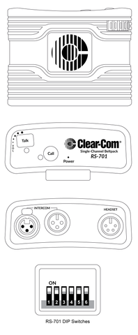 Clear-Com RS-701, Single-Channel standard beltpack